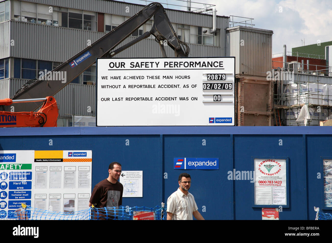 Safety performance sign on building site in West London Stock Photo - Alamy