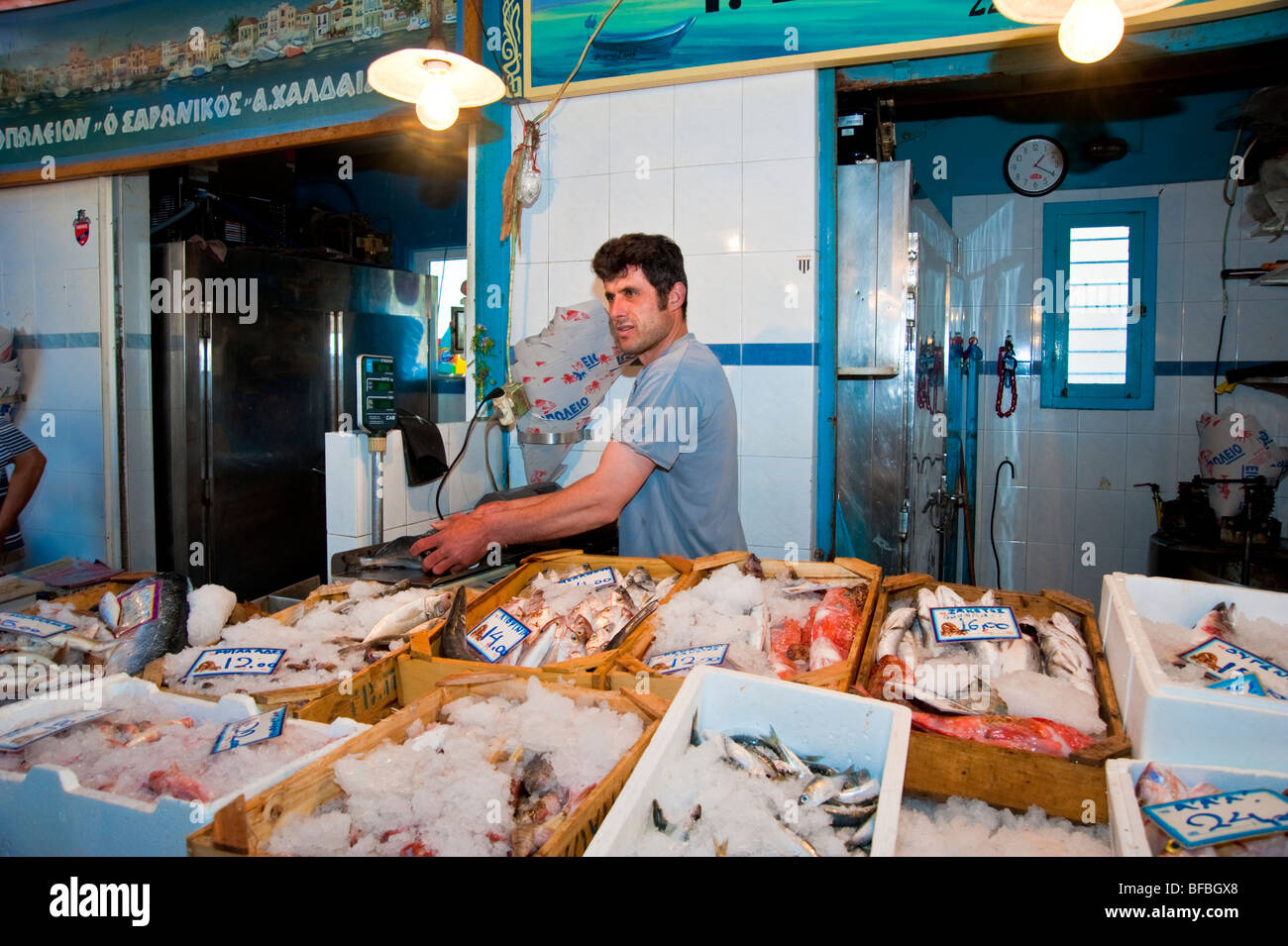 Greece aegina fish market hi-res stock photography and images - Alamy