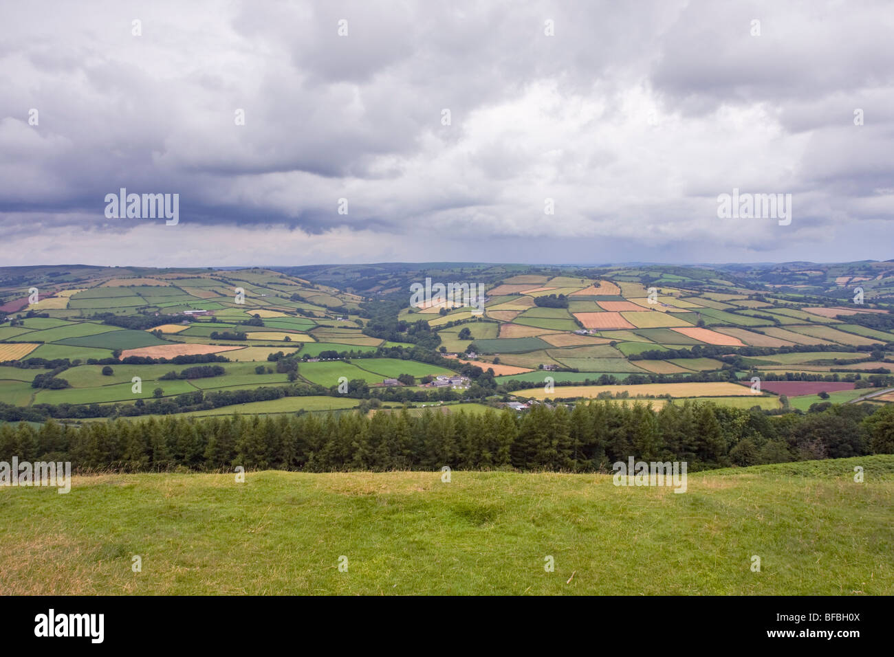 View from Twyn y Gaer Iron age fort, Brecon Beacons National Park Stock ...