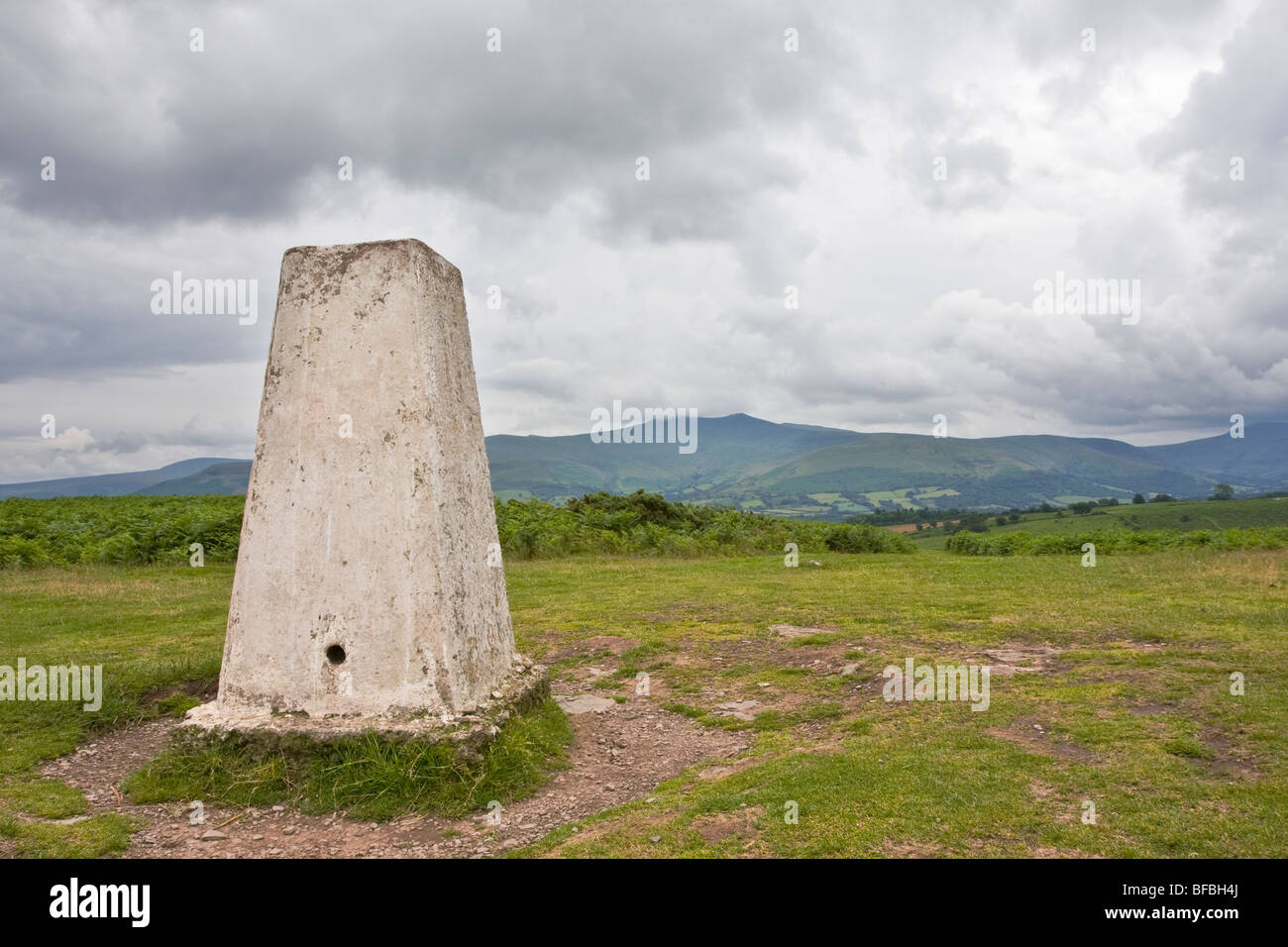 View from Twyn y Gaer Iron age fort, Brecon Beacons National Park Stock ...