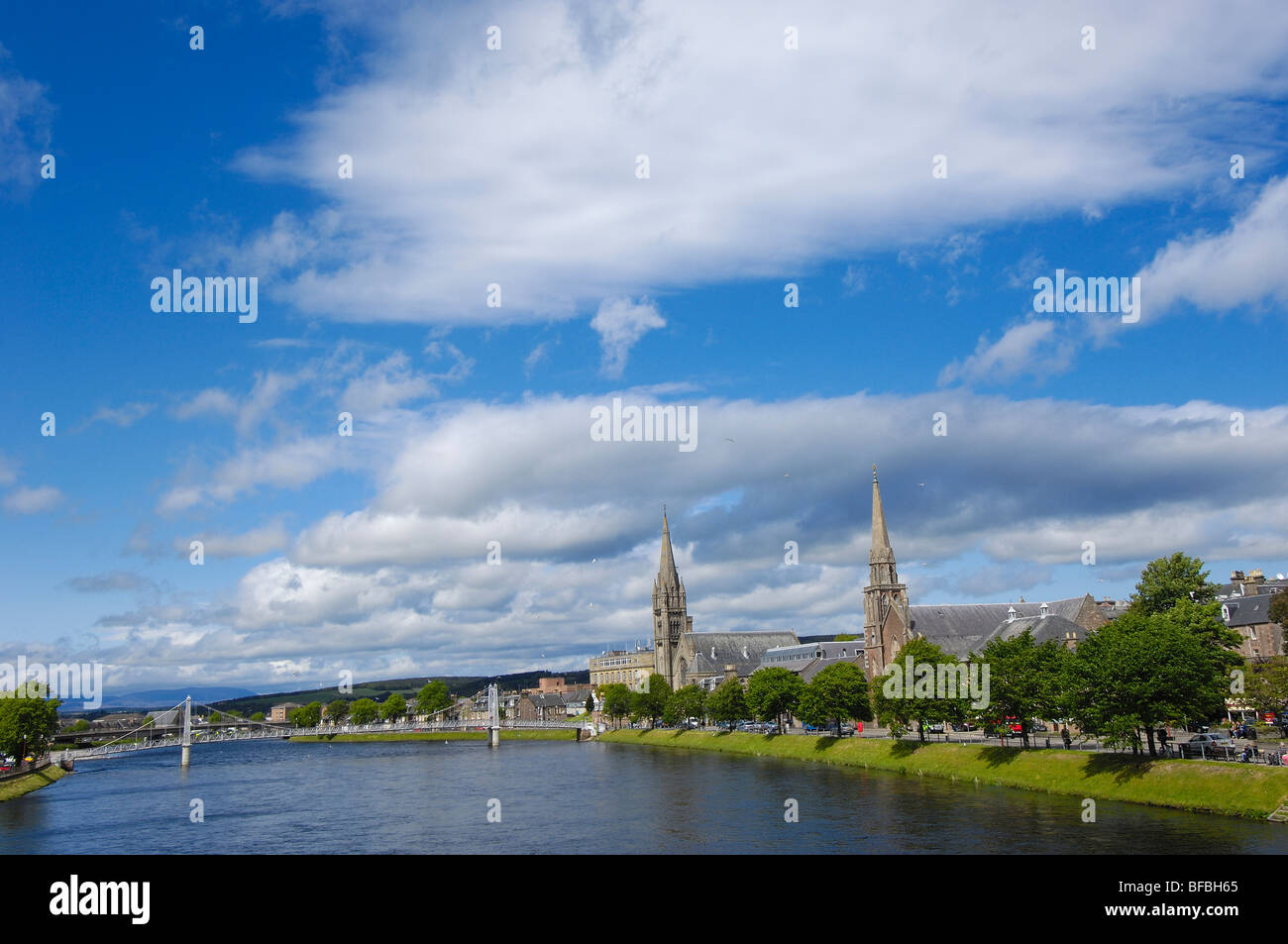 Inverness and Ness River. Highland Region. Scotland. UK Stock Photo - Alamy