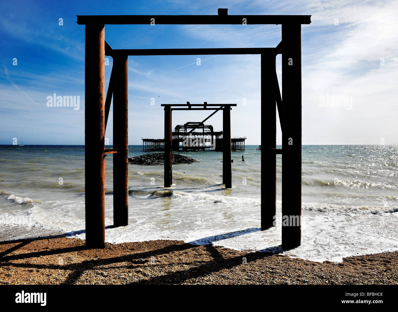 Old Brighton Pier Stock Photo - Alamy