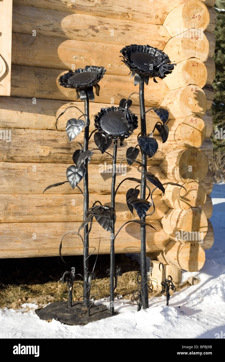 Blacksmith's work in the forms of sunflowers Stock Photo - Alamy