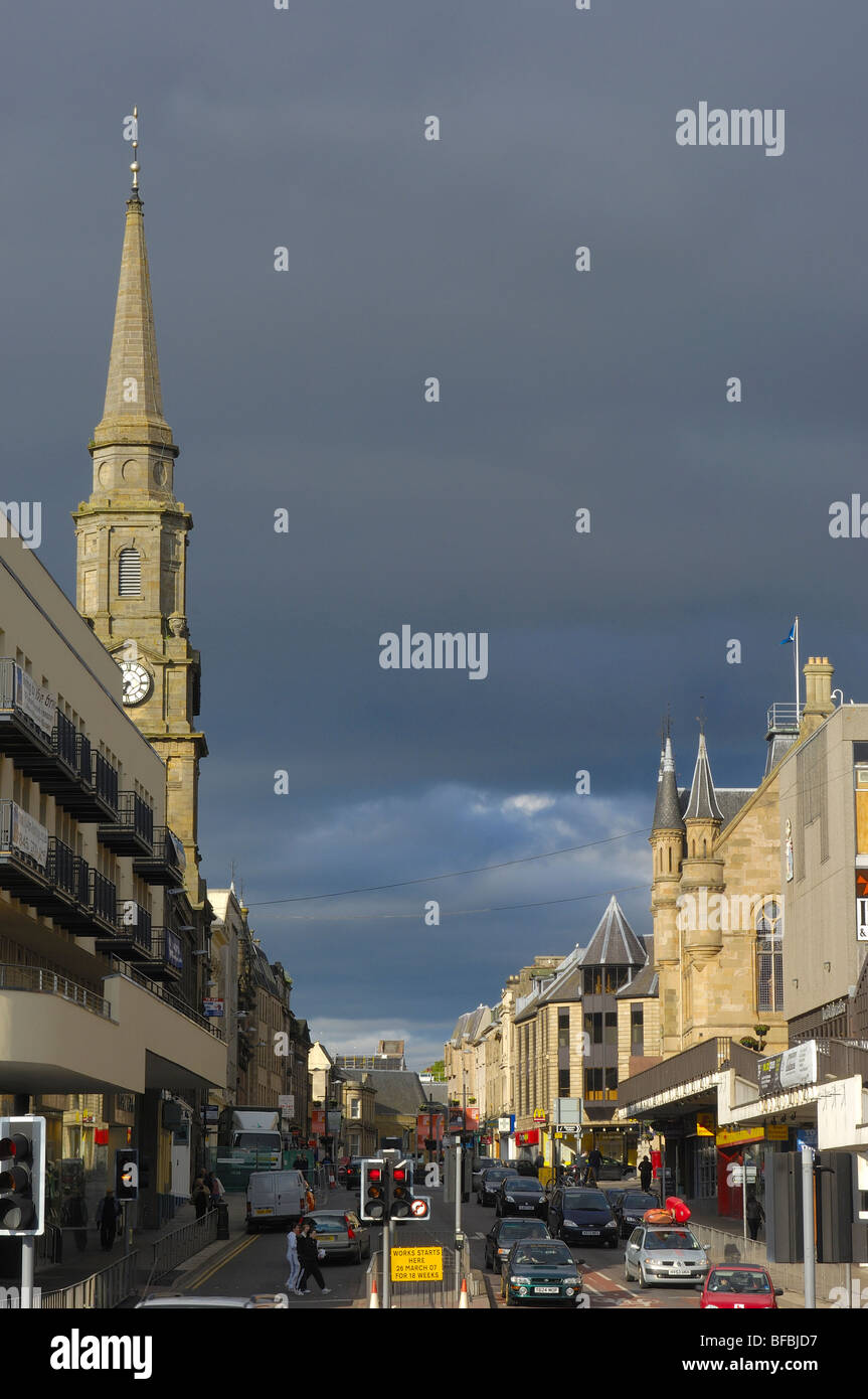 Clock tower and High Street. Inverness. Highland Region. Scotland. UK ...