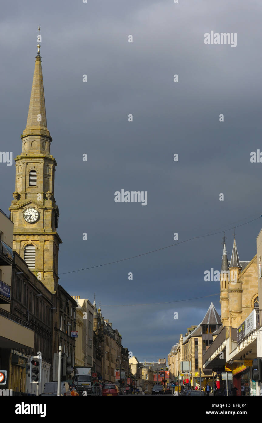 Clock tower and High Street. Inverness. Highland Region. Scotland. UK ...