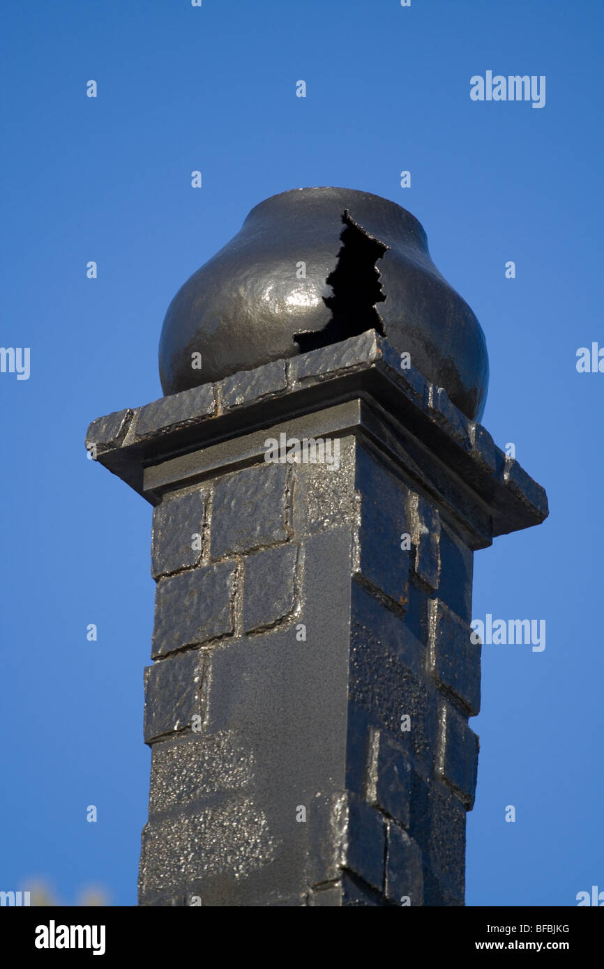 Blacksmith's work in the forms of chimney and broken pot Stock Photo ...
