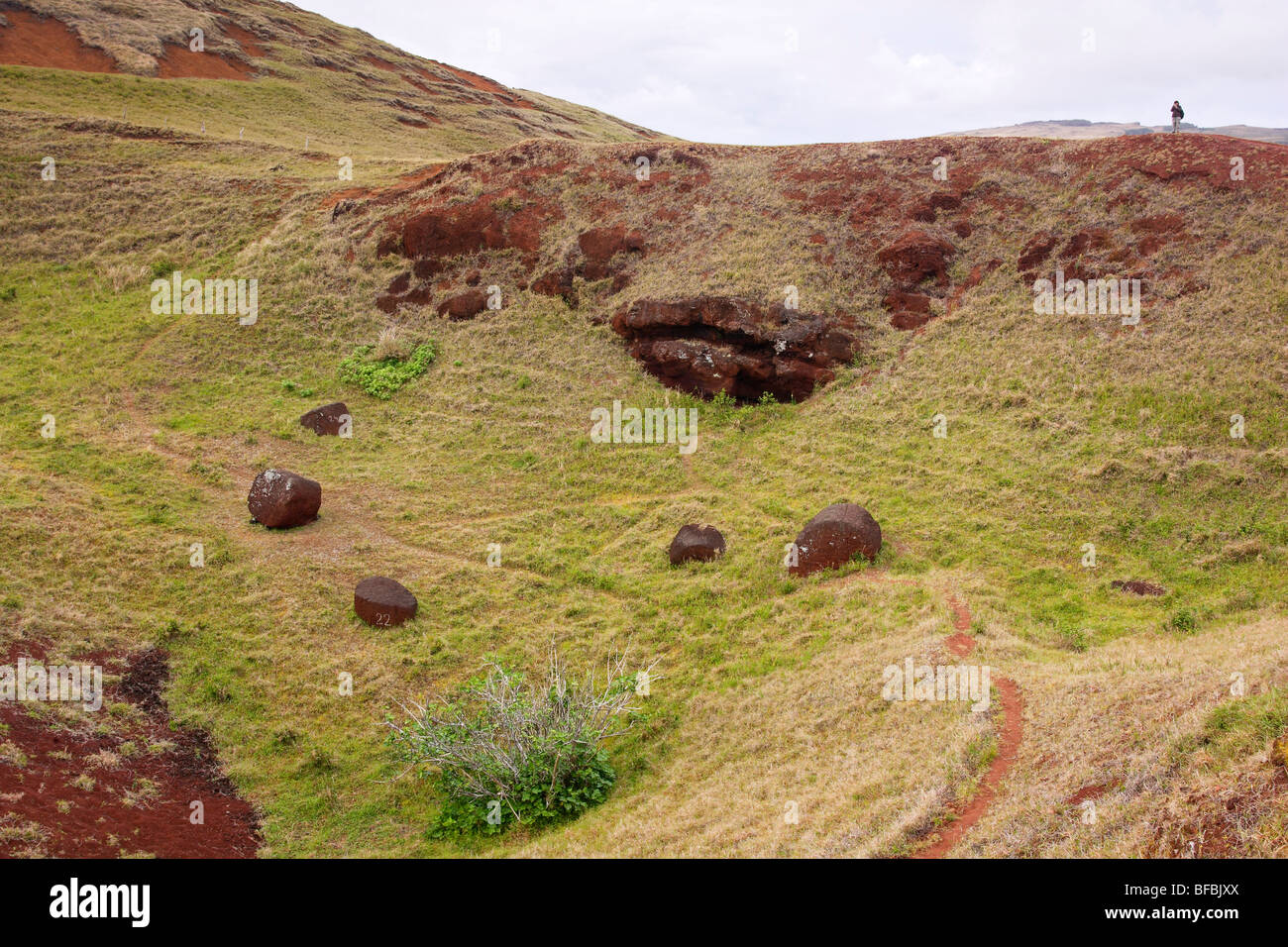 Puna Pau, quarry source of Red Scoria top knots (Pukao), Easter Island ...