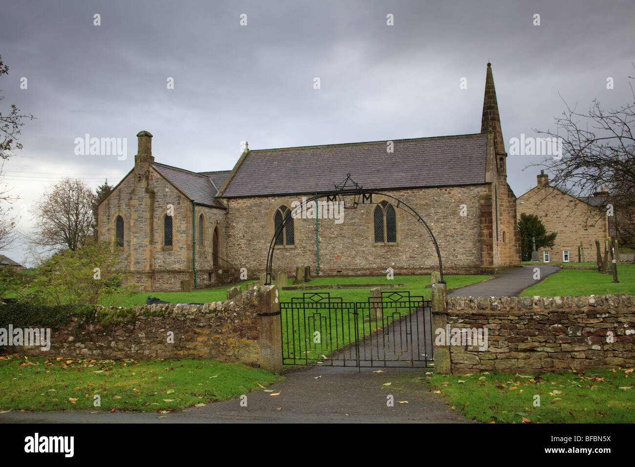 View of St Johns baptist church in Bellerby Leyburn in the Yorkshire ...