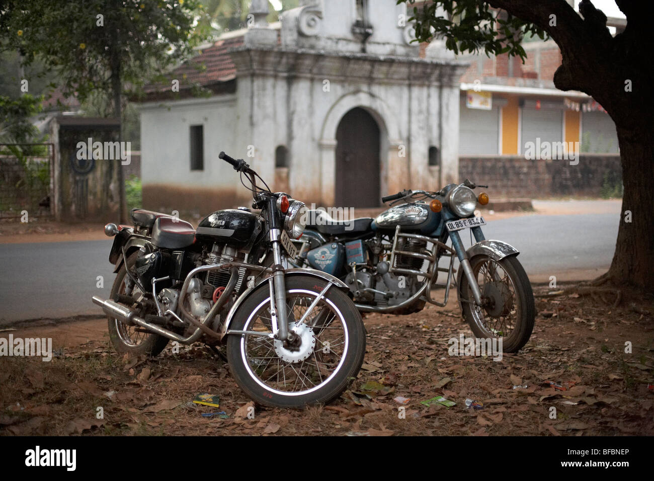 Enfield Bullet motorbikes in Goa Stock Photo - Alamy