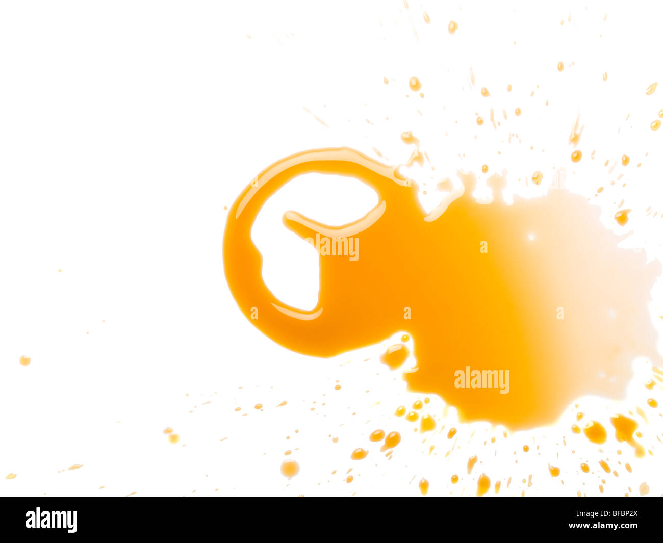 A coffee stain left by a cup. Isolated on white Stock Photo - Alamy