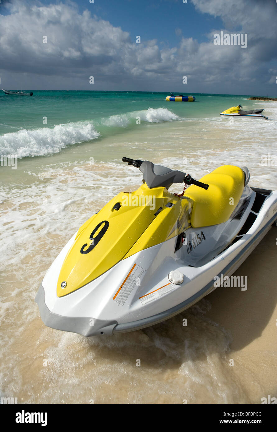 Wave runners on beach, The Bahamas Stock Photo - Alamy