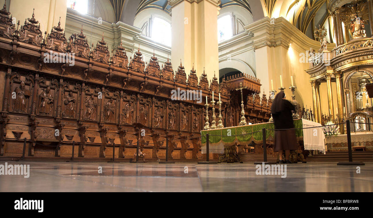 Lima, Peru,inside the cathedral , Plaza de Armas or Plaza Mayor Stock ...