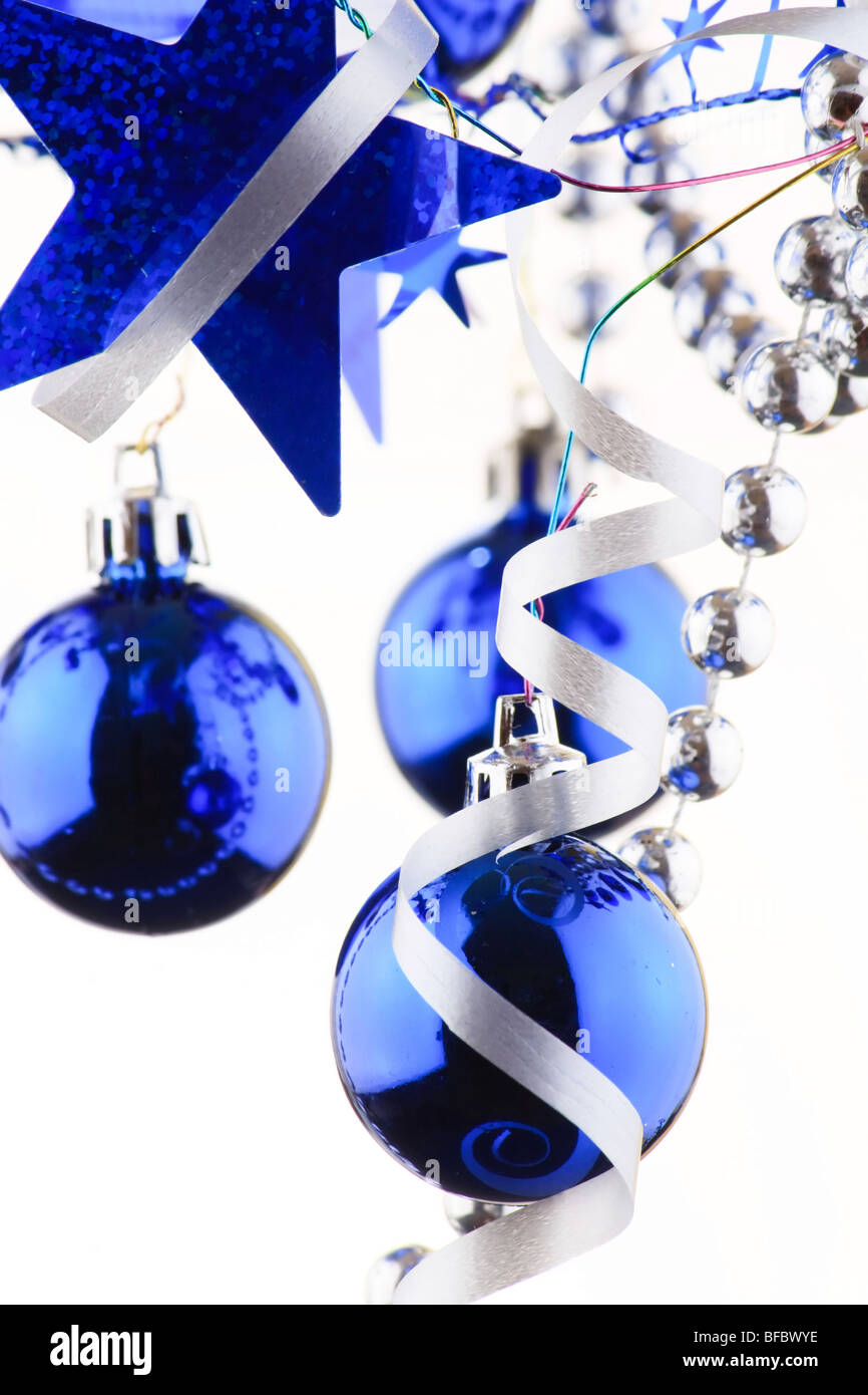 Christmas blue balls Stock Photo - Alamy
