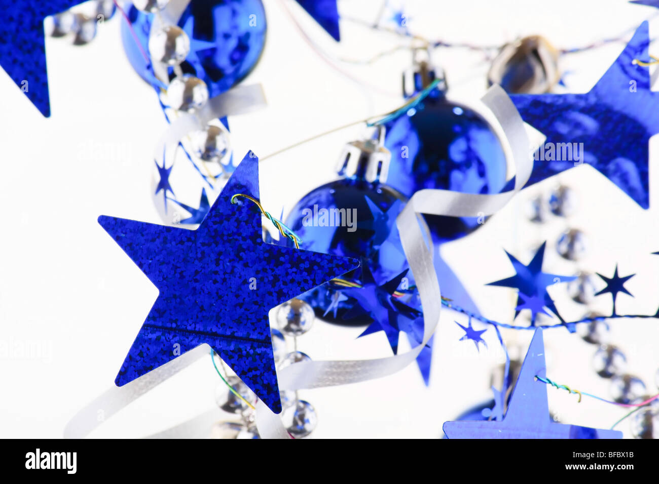 Christmas blue balls Stock Photo - Alamy