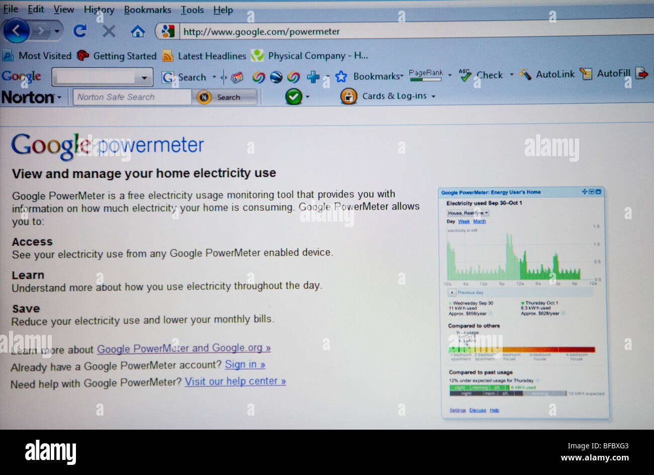 Google's powermeter, a device that allows householders to measure their ...