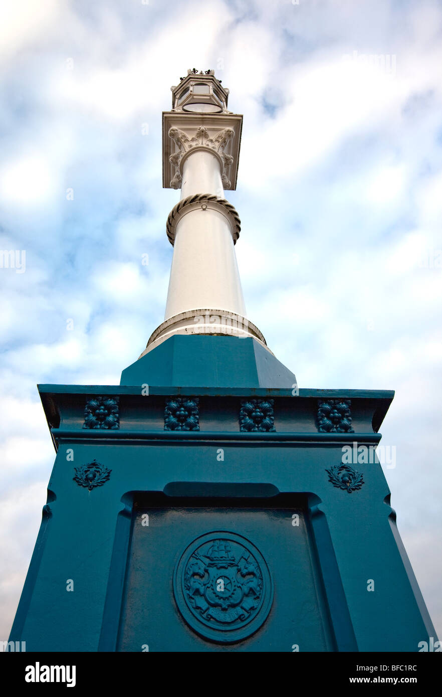 Old clock stand with view skyward at customhouse quay in greenock Stock ...