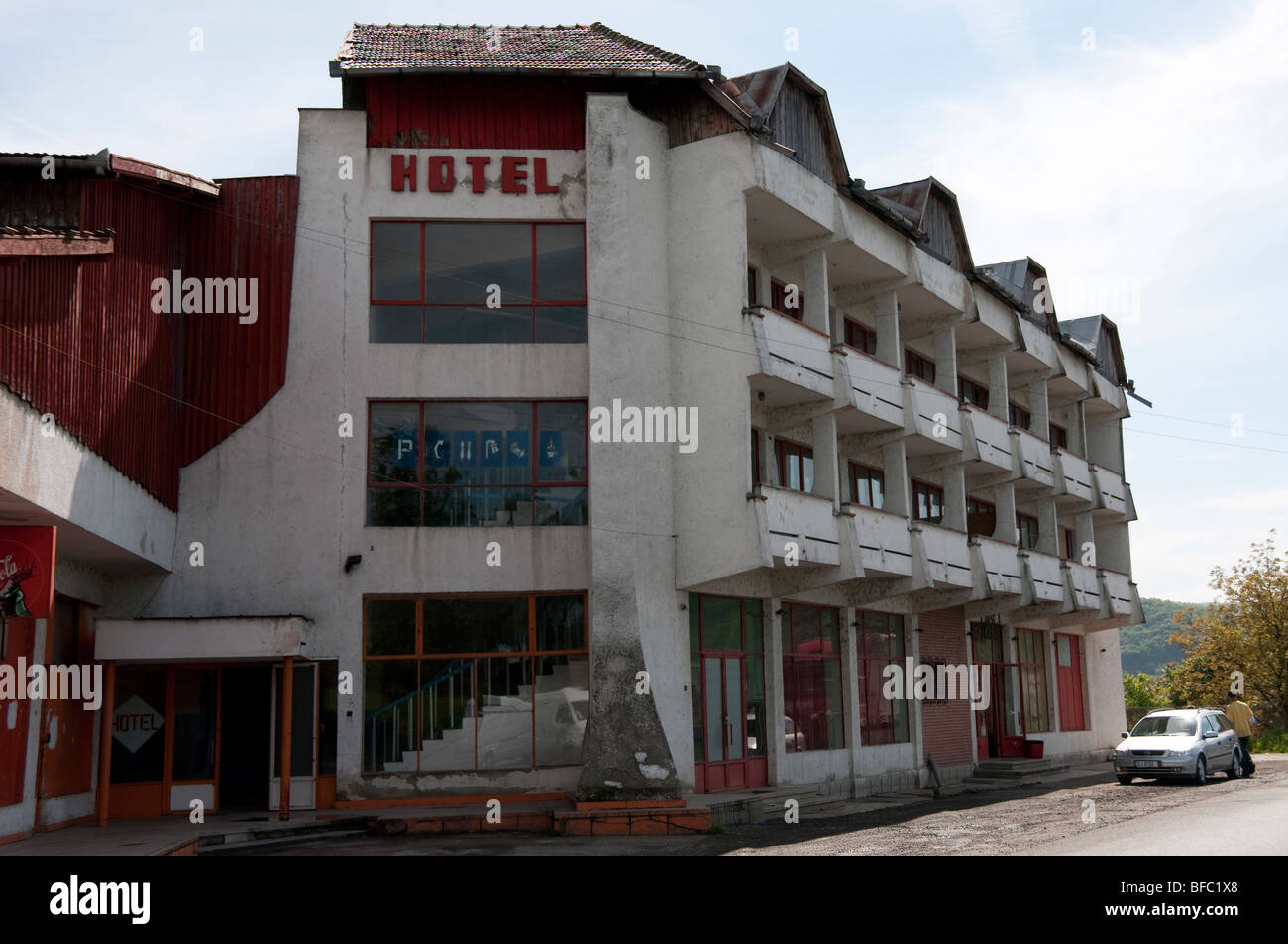 Poor quality hotel motel near Deva Romania Eastern Europe Stock Photo ...