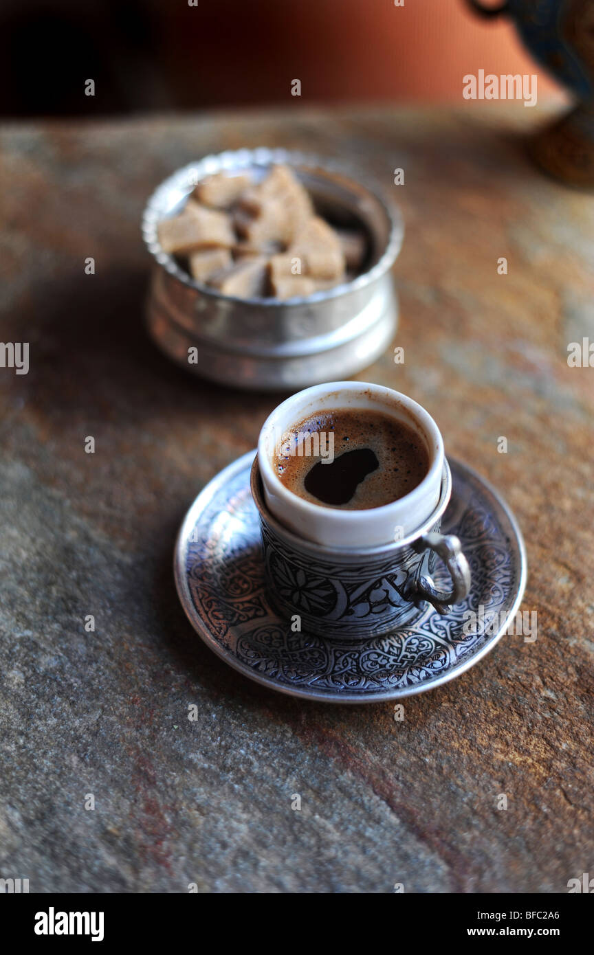Small cup of turkish coffee Stock Photo - Alamy