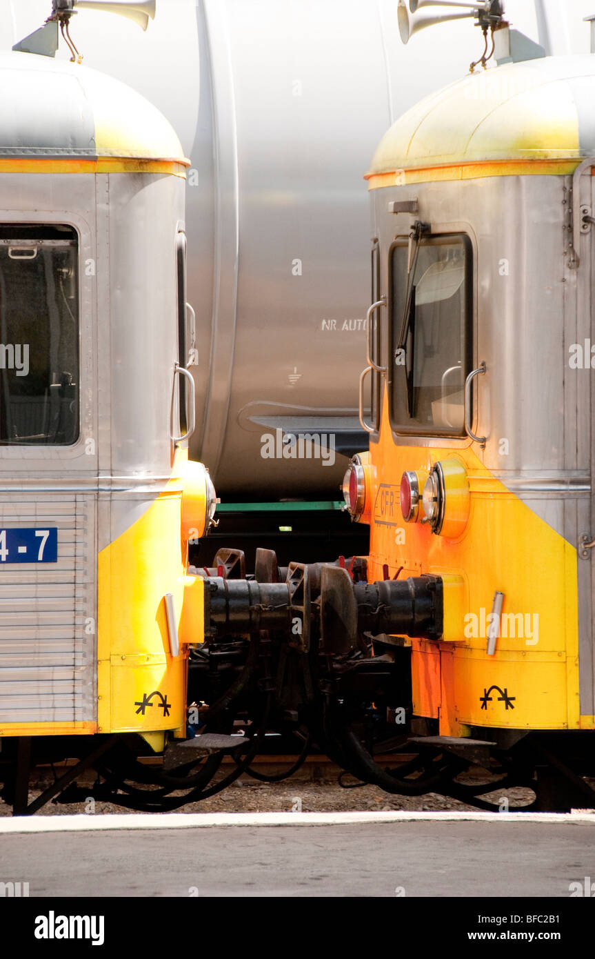 Main Train Railway Station Platform and CFR trains at Deva Romania ...