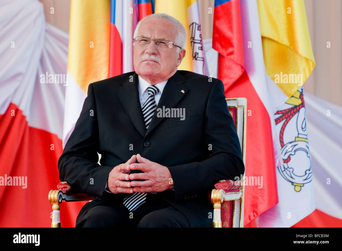 The Czech President Vaclav Klaus during the welcome ceremony at the ...