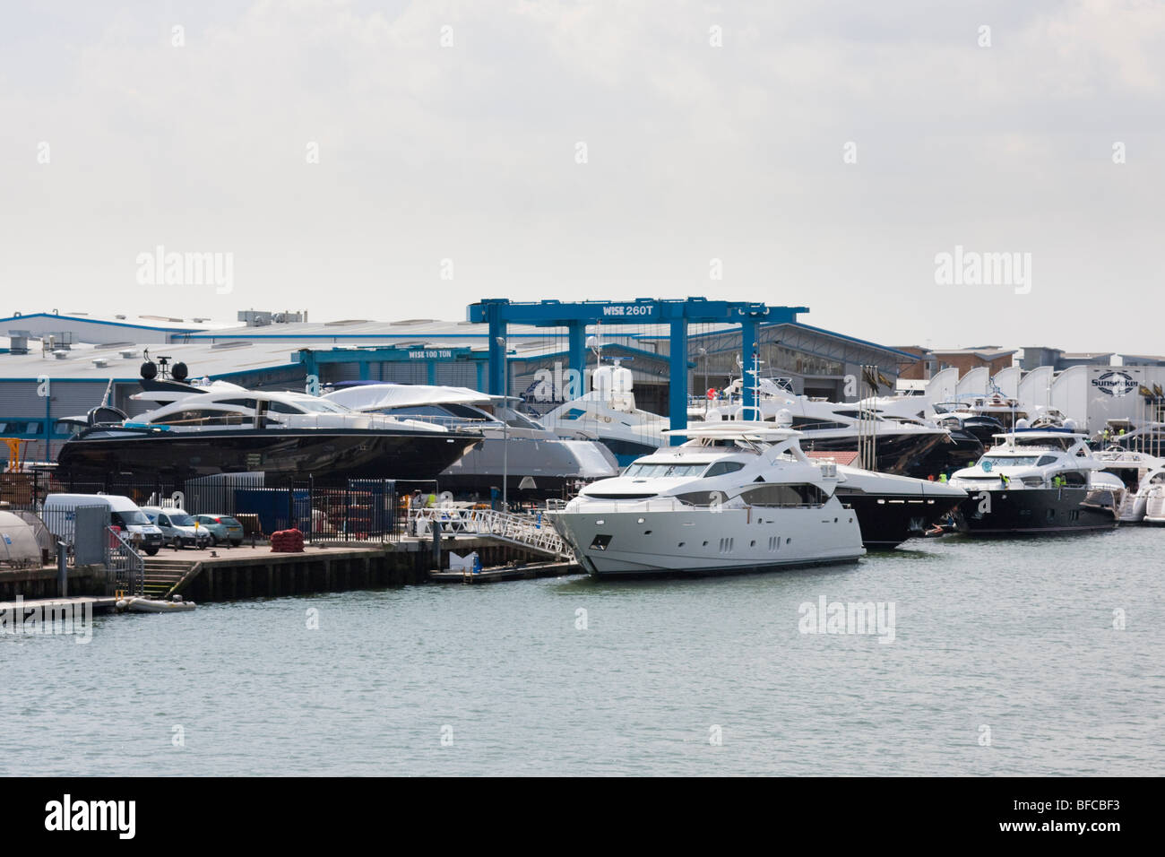 Sunseeker boat building yard in Poole, Dorset, England Stock Photo - Alamy