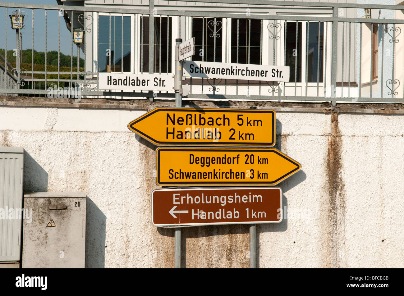 Road signs near Passau Germany Europe Stock Photo - Alamy