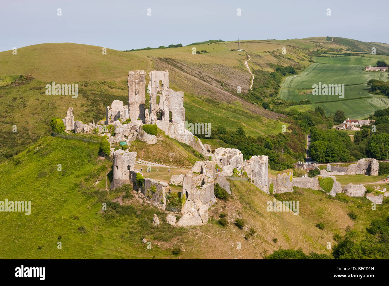 Aerial View Corfe Castle High Resolution Stock Photography and Images ...