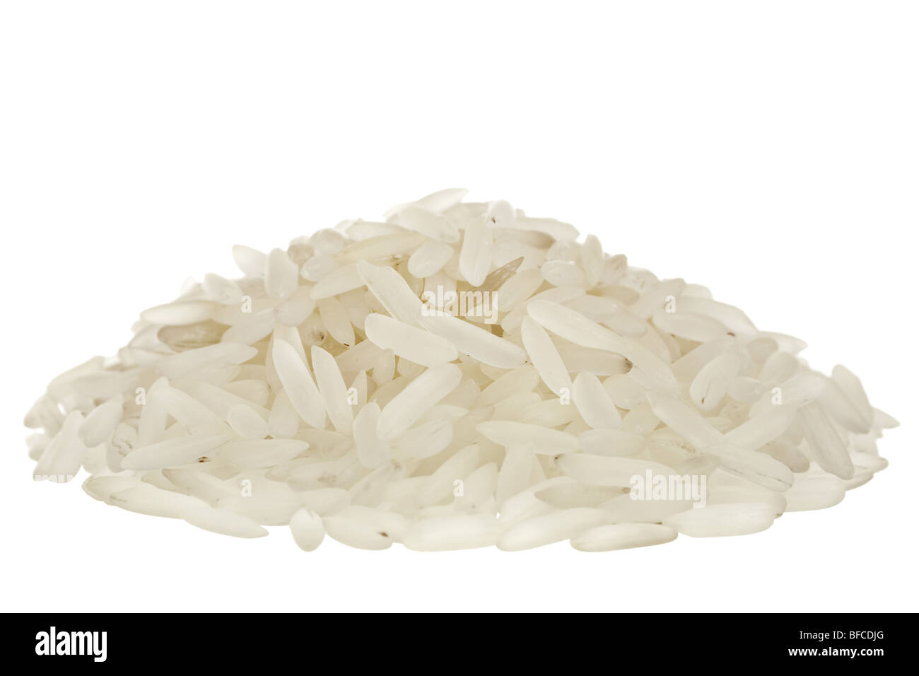 Dry white long rice detail view background Stock Photo - Alamy