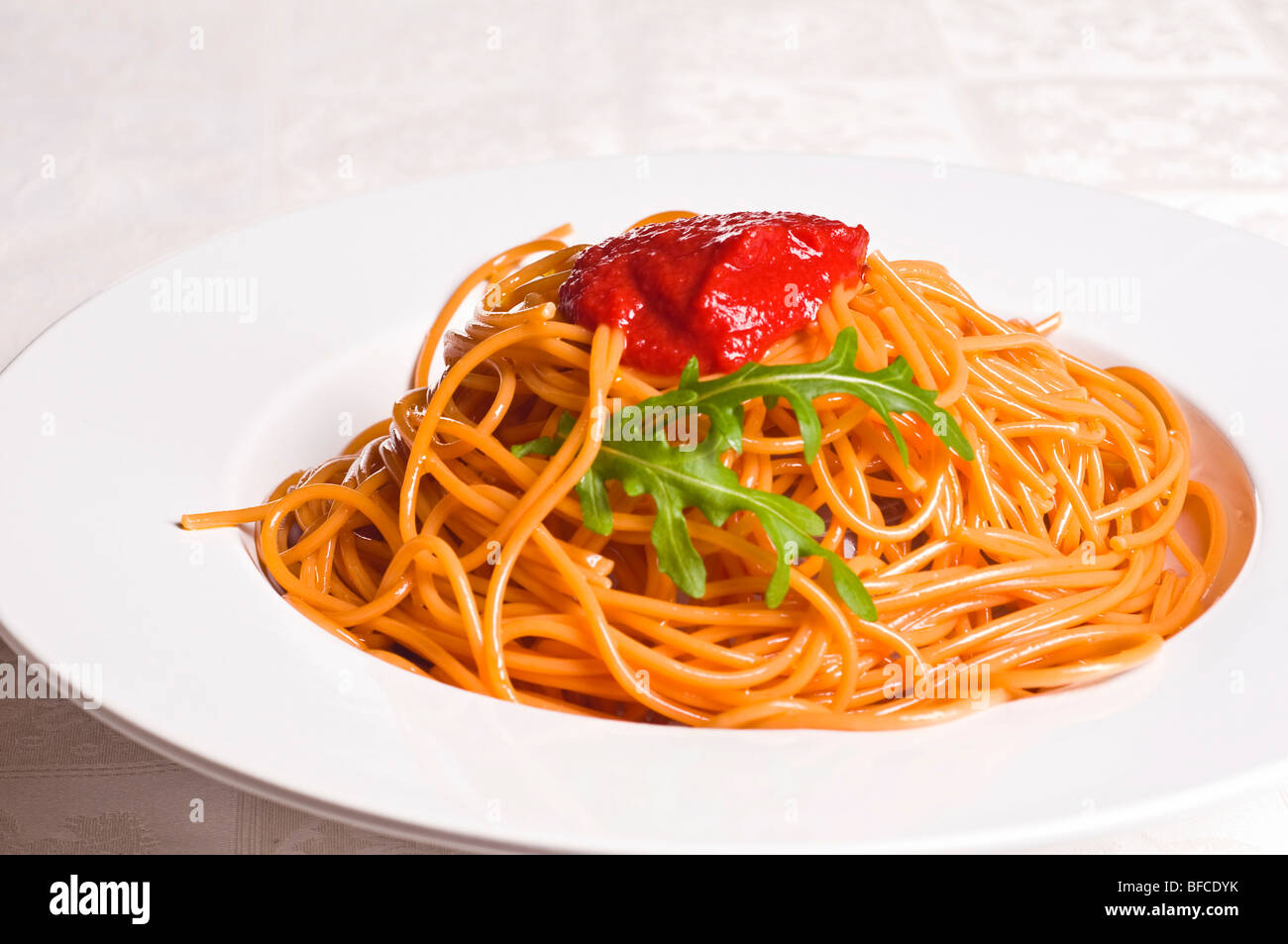 red spaghetti with tomato sauce Stock Photo - Alamy