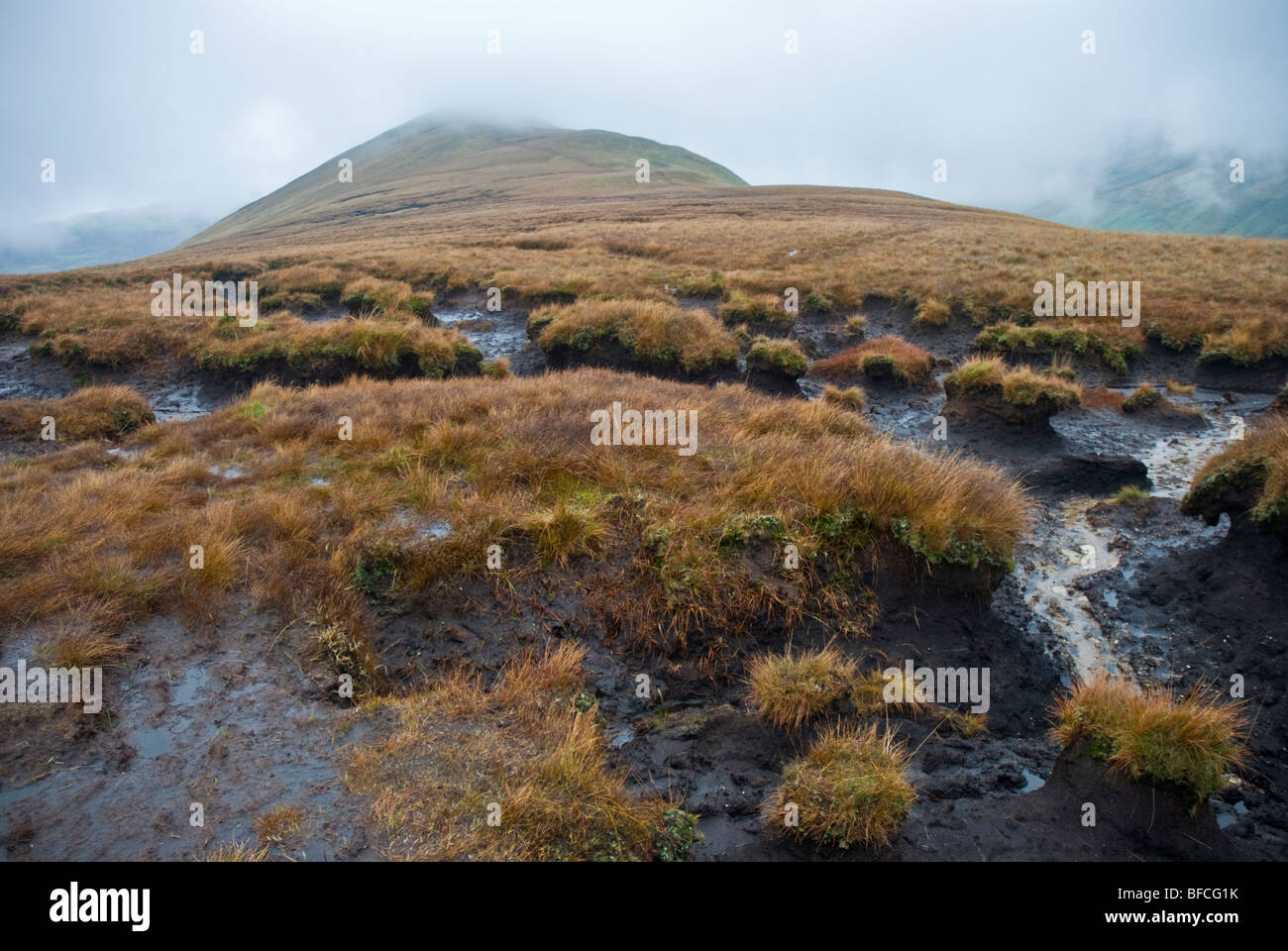 Peat hags on the Cumbrian Fell 'The Nab', above Martindale Deer Reserve ...