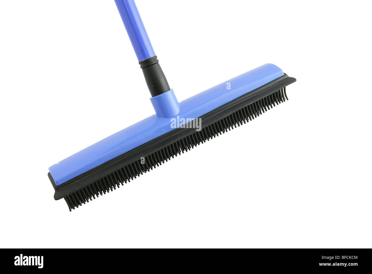 Plastic broom on white background Stock Photo - Alamy