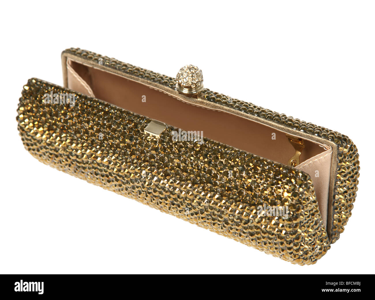 Woman small personal bag on white background Stock Photo - Alamy