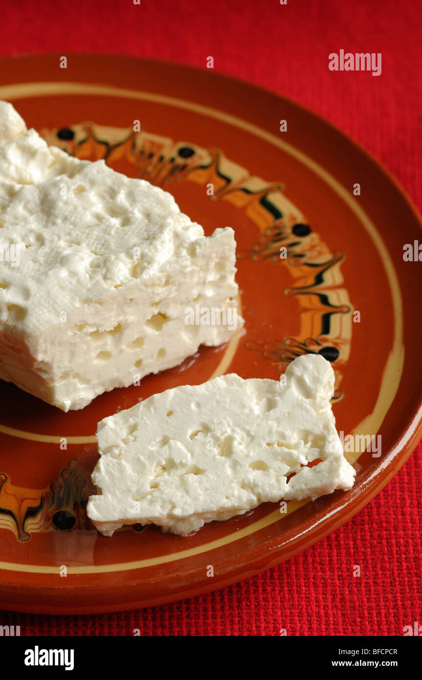 Traditional bulgarian goat brine cheese called sirene Stock Photo - Alamy