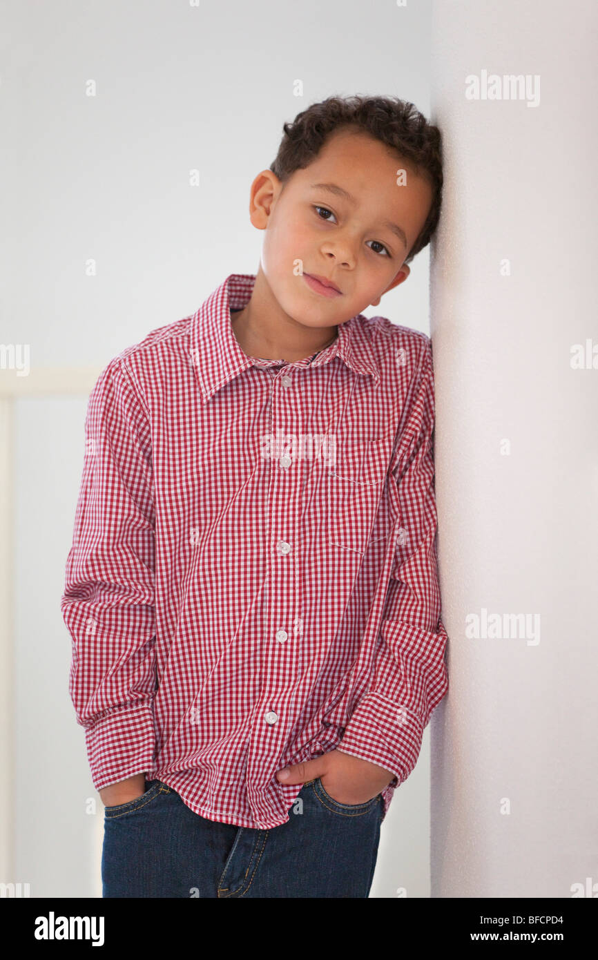 Timid boy hi-res stock photography and images - Alamy