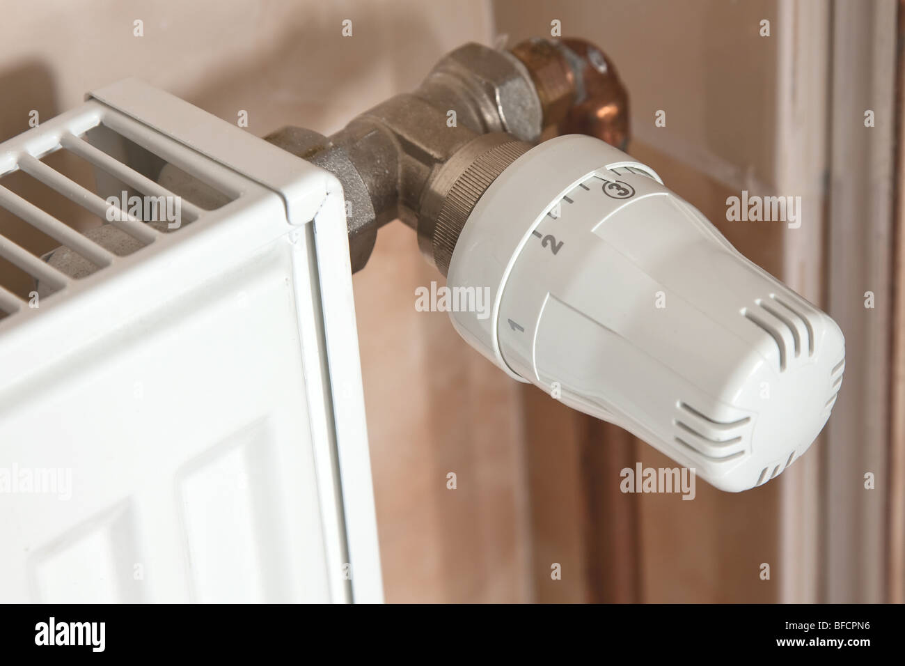 the heating radiator with regulator Stock Photo - Alamy