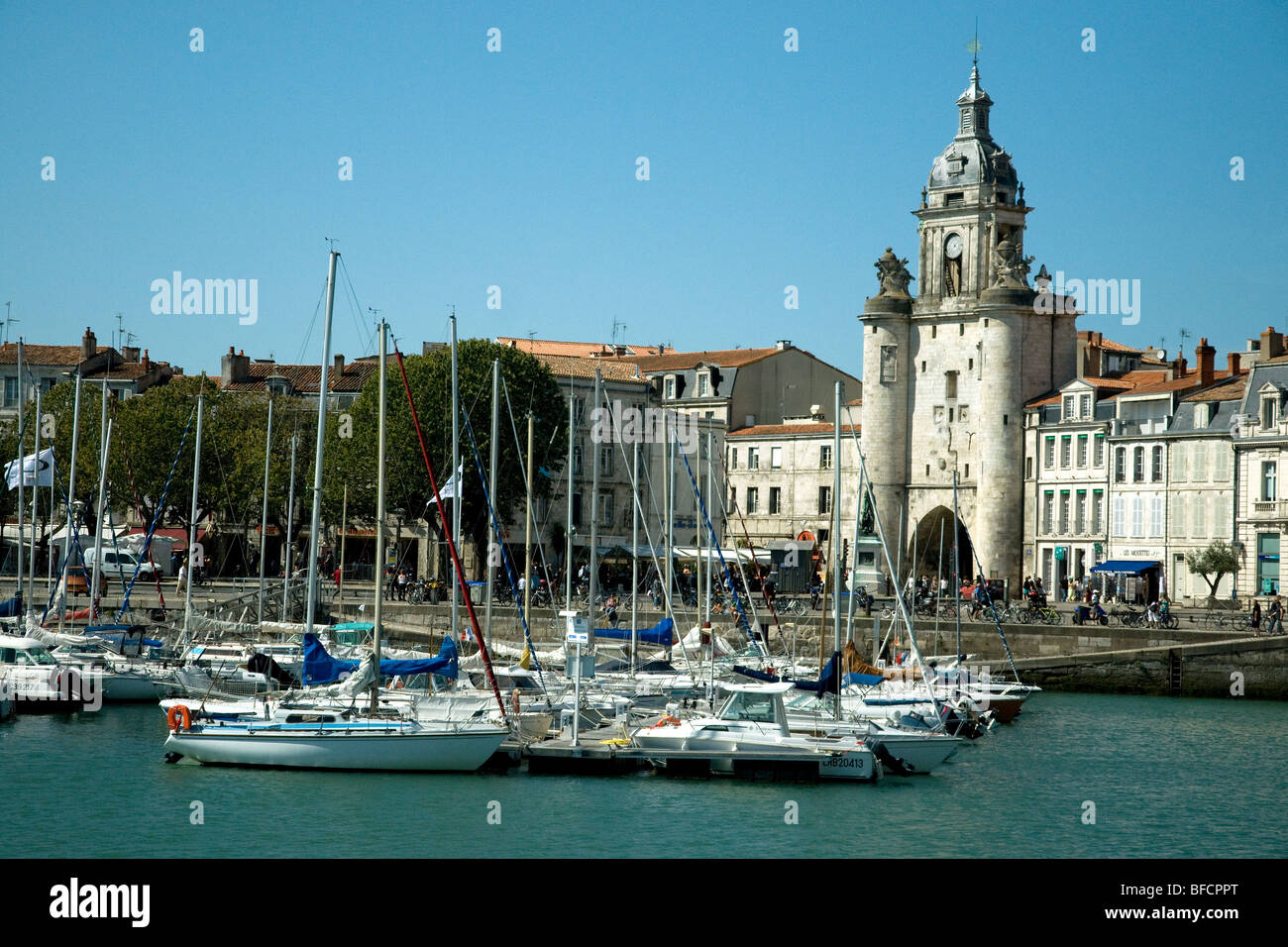 In France's La Rochelle the Old Port's Gothic Grosse-Horloge, great big ...