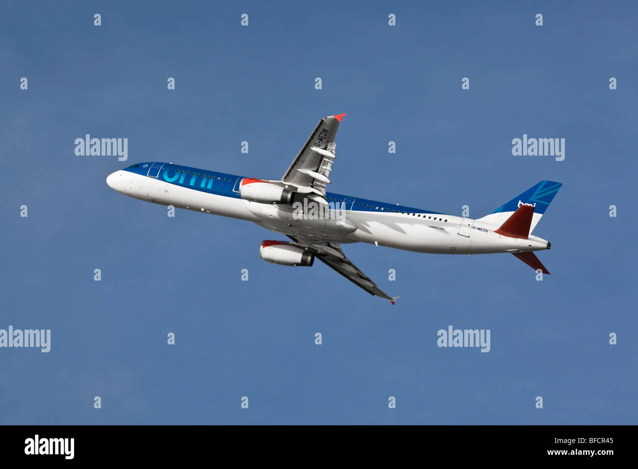An Airbus A321 of the British airline BMI on take off Stock Photo - Alamy