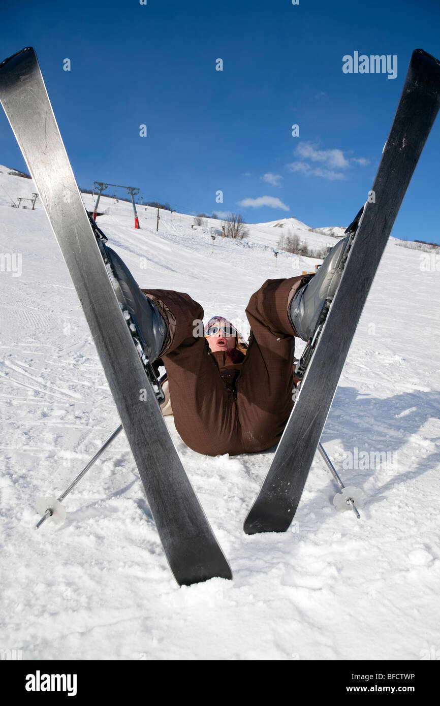 Woman fall down winter hi-res stock photography and images - Alamy
