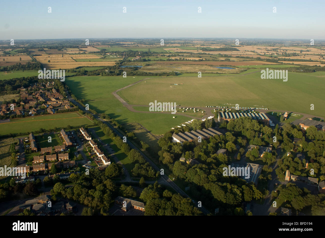 Aerial view of Windrushers Gliding Club at Bicester Airfield Stock ...
