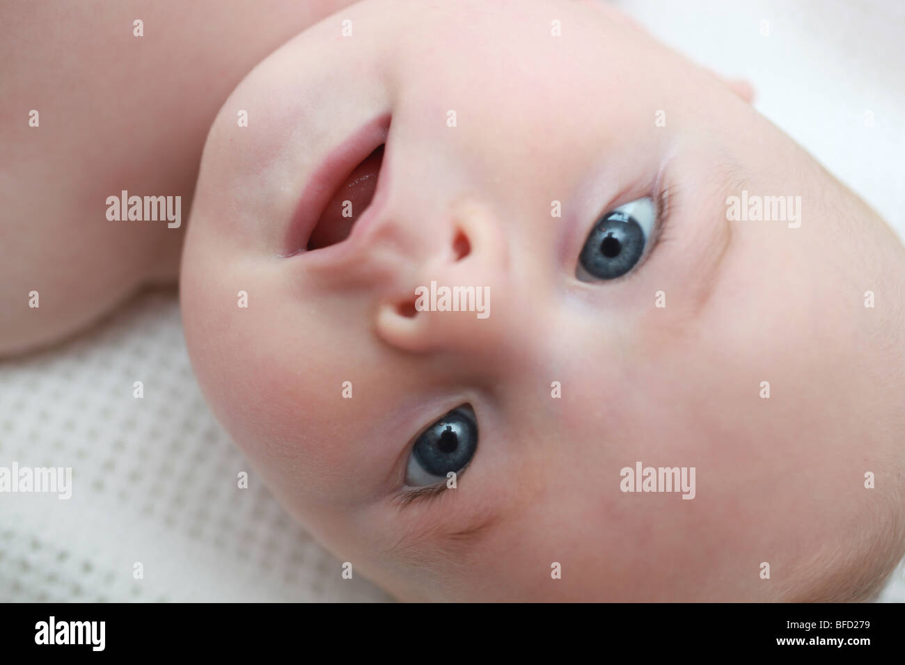 Face of a 3 month old baby Stock Photo - Alamy