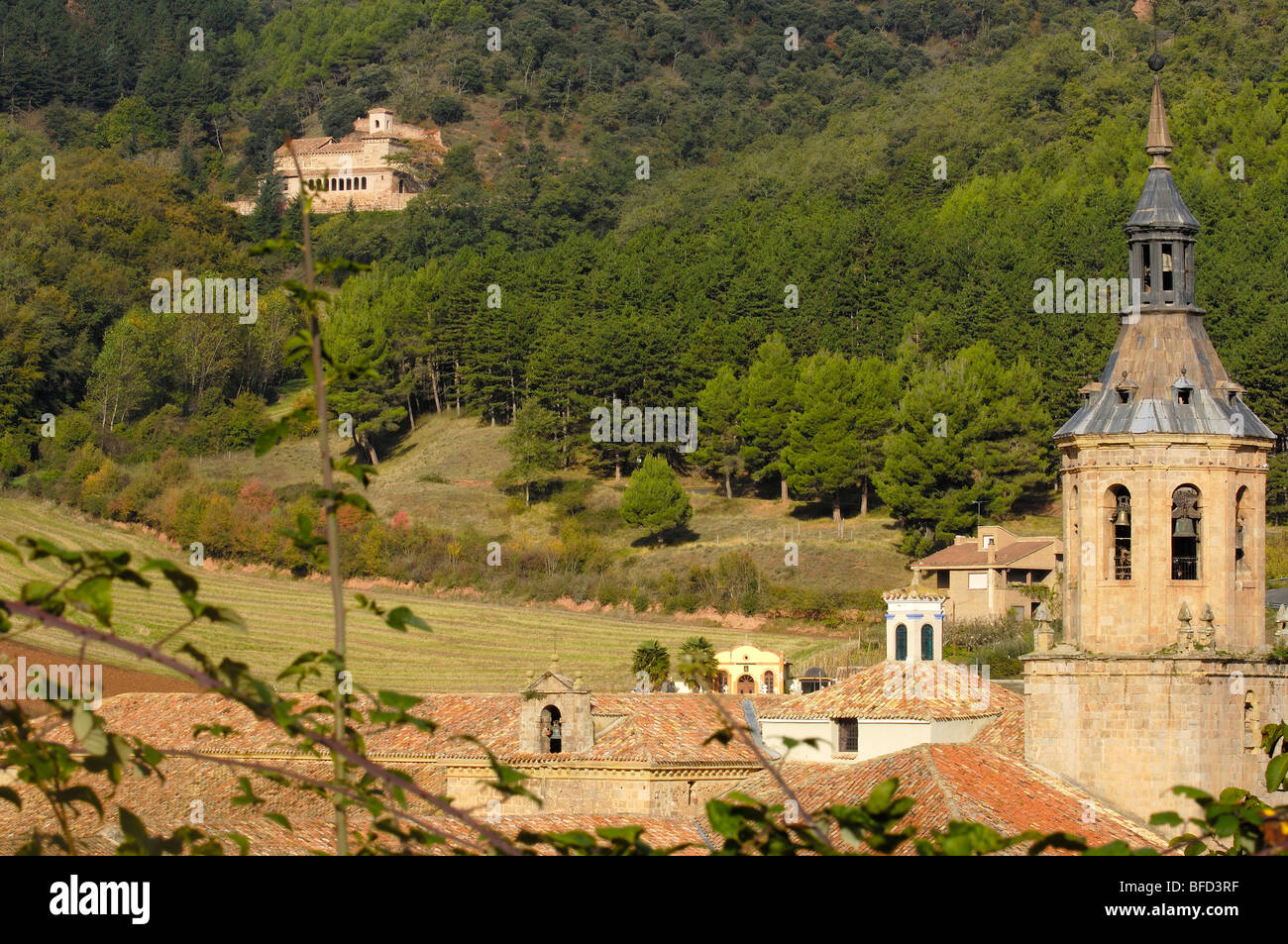 Yuso Monastery and Suso Monastery at the background. San Millan de la ...