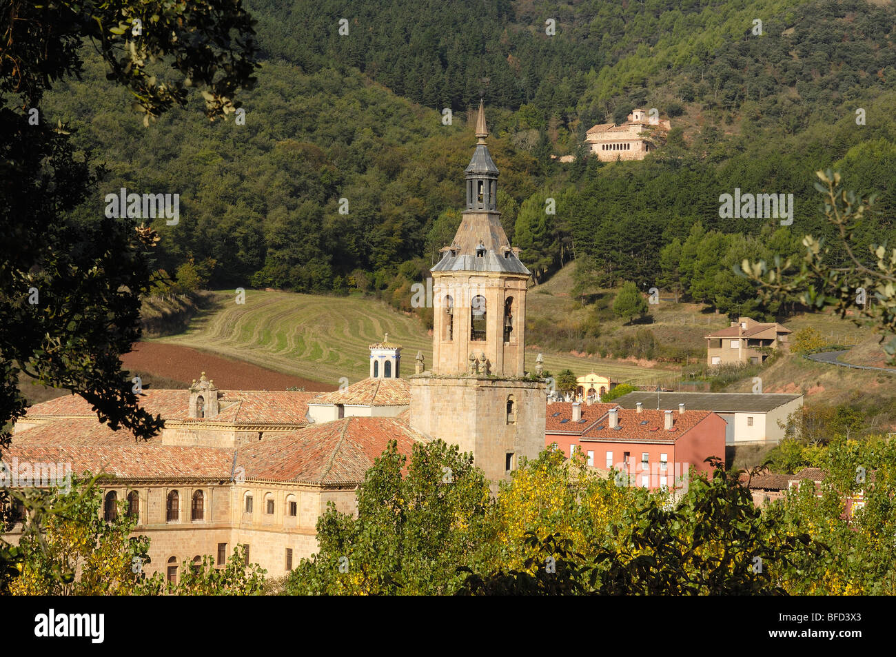 Yuso Monastery and Suso Monastery at the background. San Millan de la ...