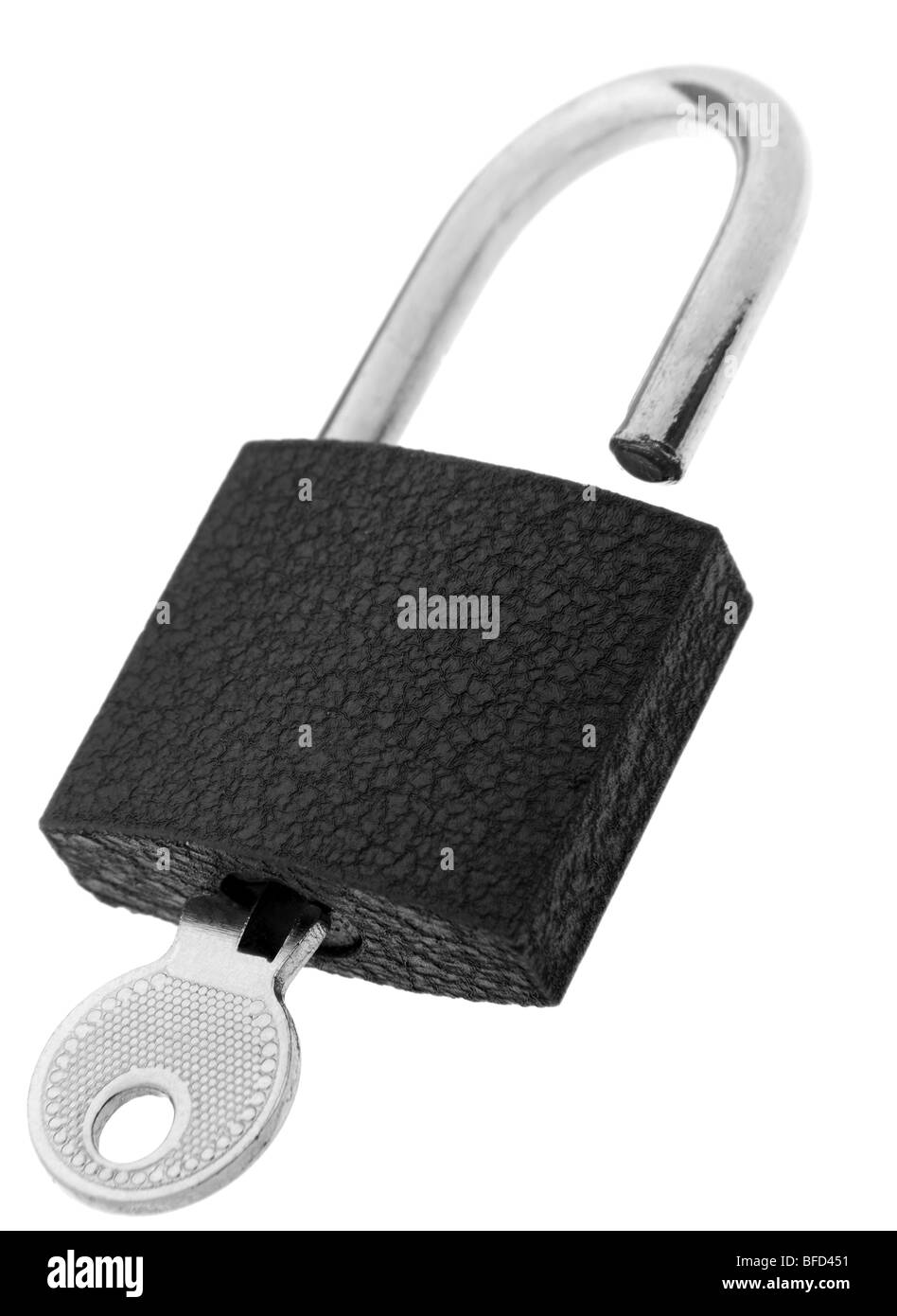 Small metal key and padlock on white Stock Photo - Alamy