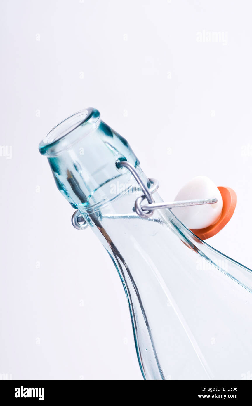 Empty glass bottles in the backlight Stock Photo - Alamy