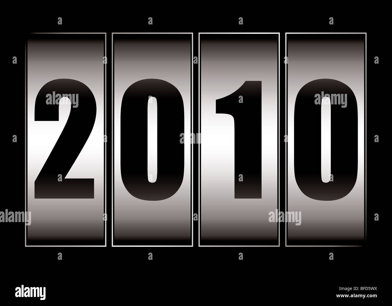 date dial changed to 2010 with black background Stock Photo - Alamy