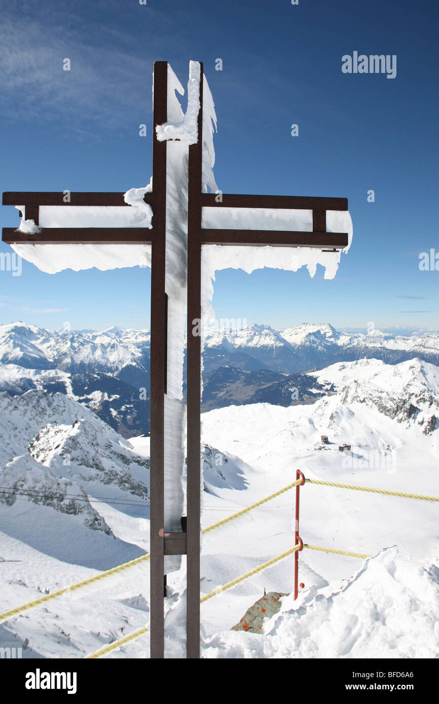 top of Mont Fort Verbier cross Stock Photo - Alamy