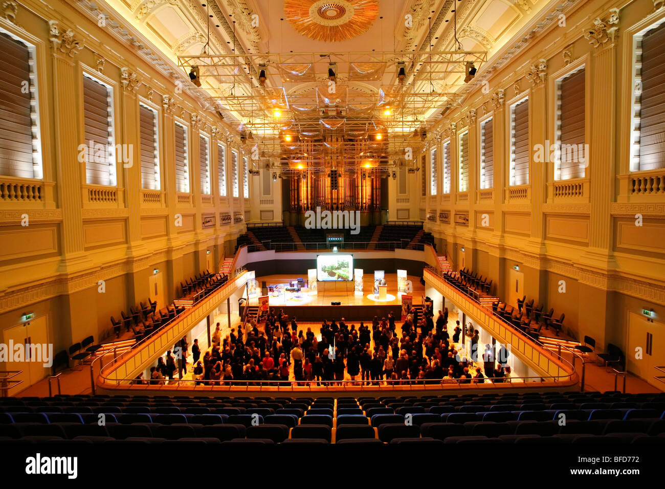 The interiors of the Birmingham Town Hall, Birmingham, West Midlands ...