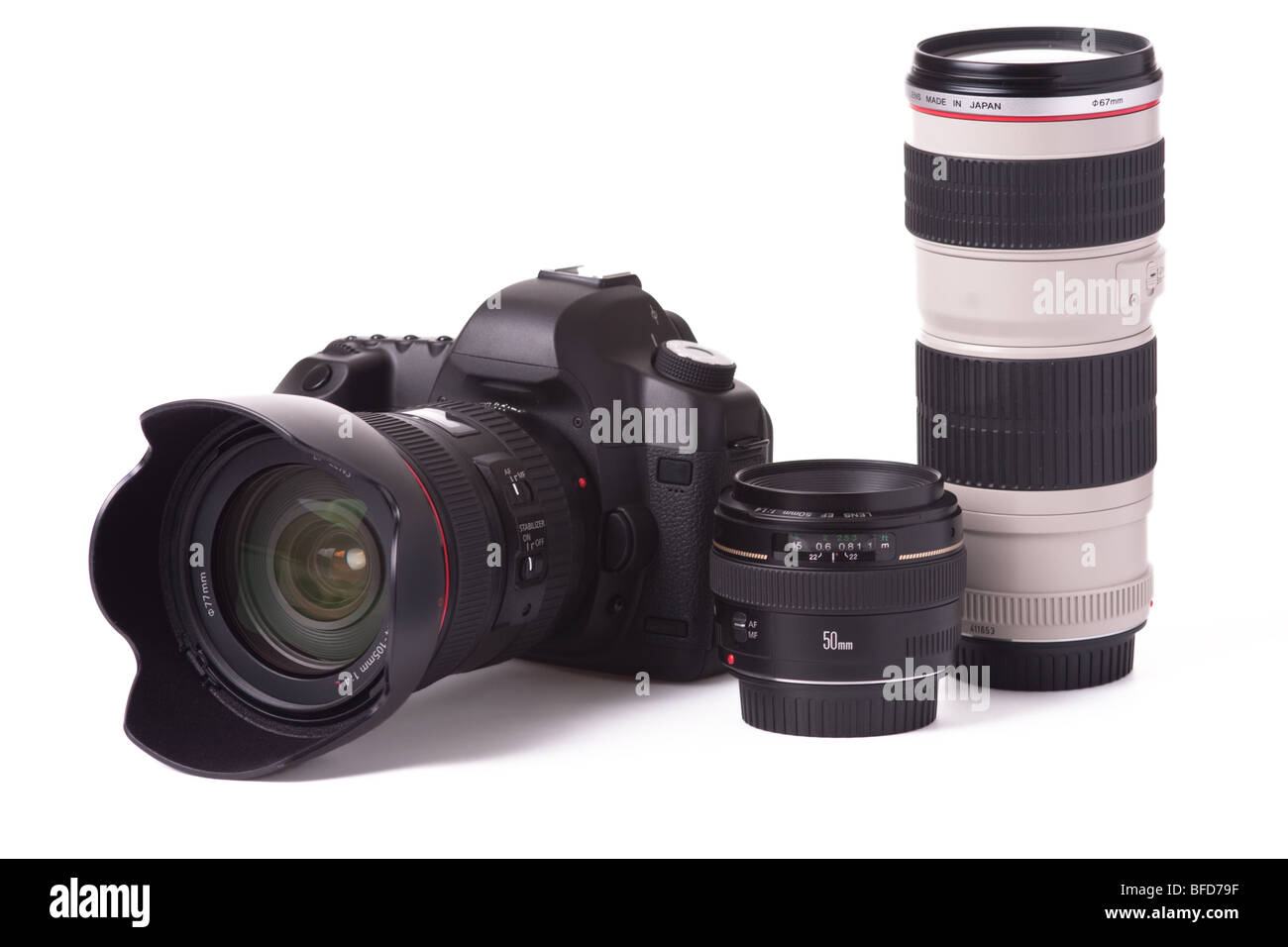 professional digital SLR camera isolated on white background Stock ...