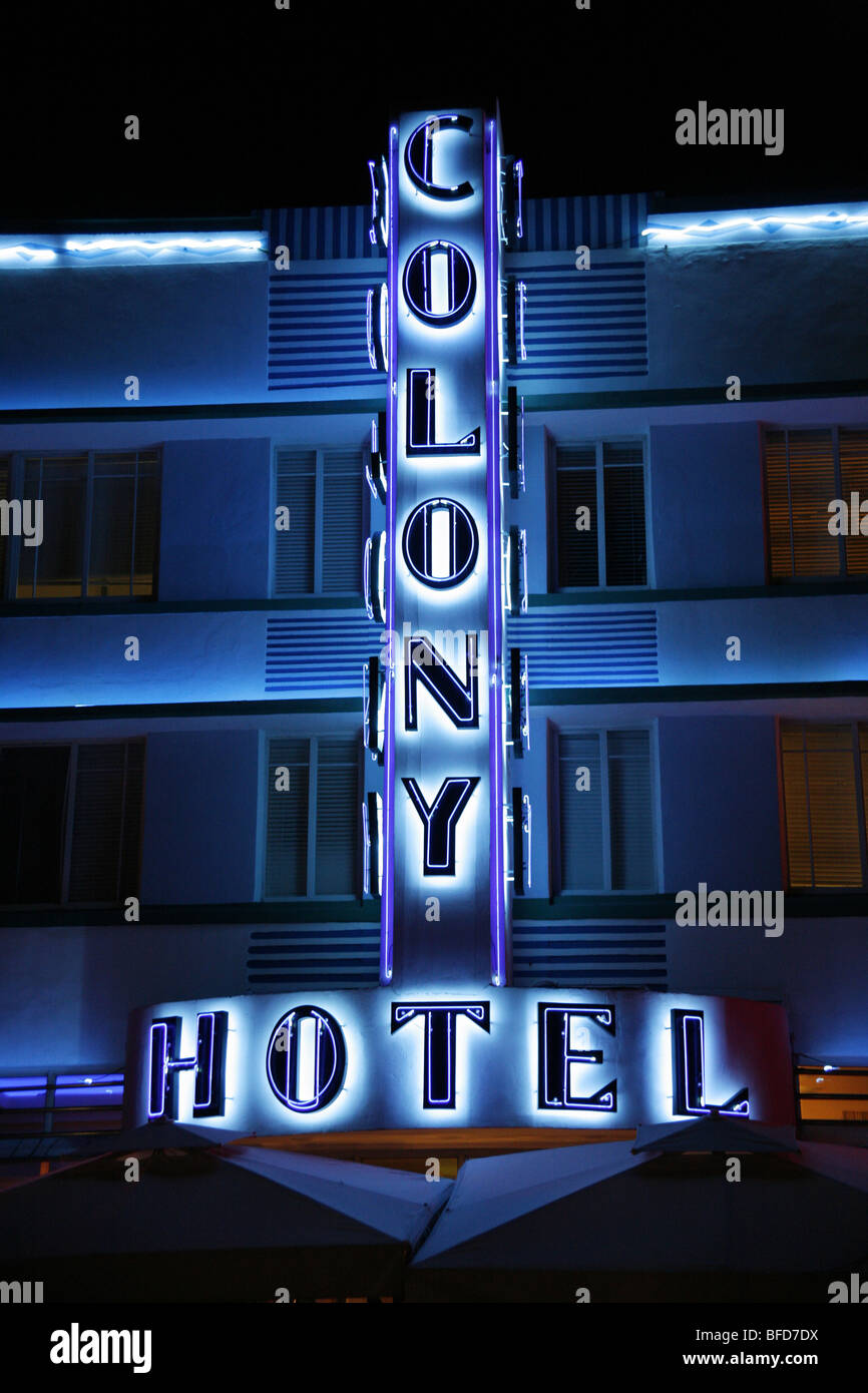 The Colony Hotel on Ocean Drive, Miami Beach, USA Stock Photo - Alamy