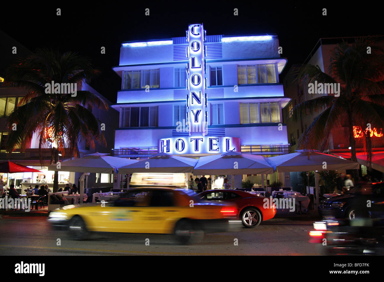 The Colony Hotel on Ocean Drive, Miami Beach, USA Stock Photo - Alamy